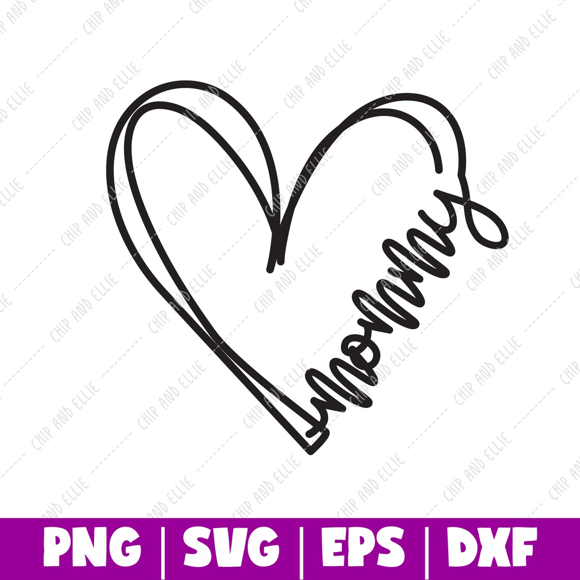 Mommy Heart Line Cut File Mommy Heart SVG Instant Download - Etsy