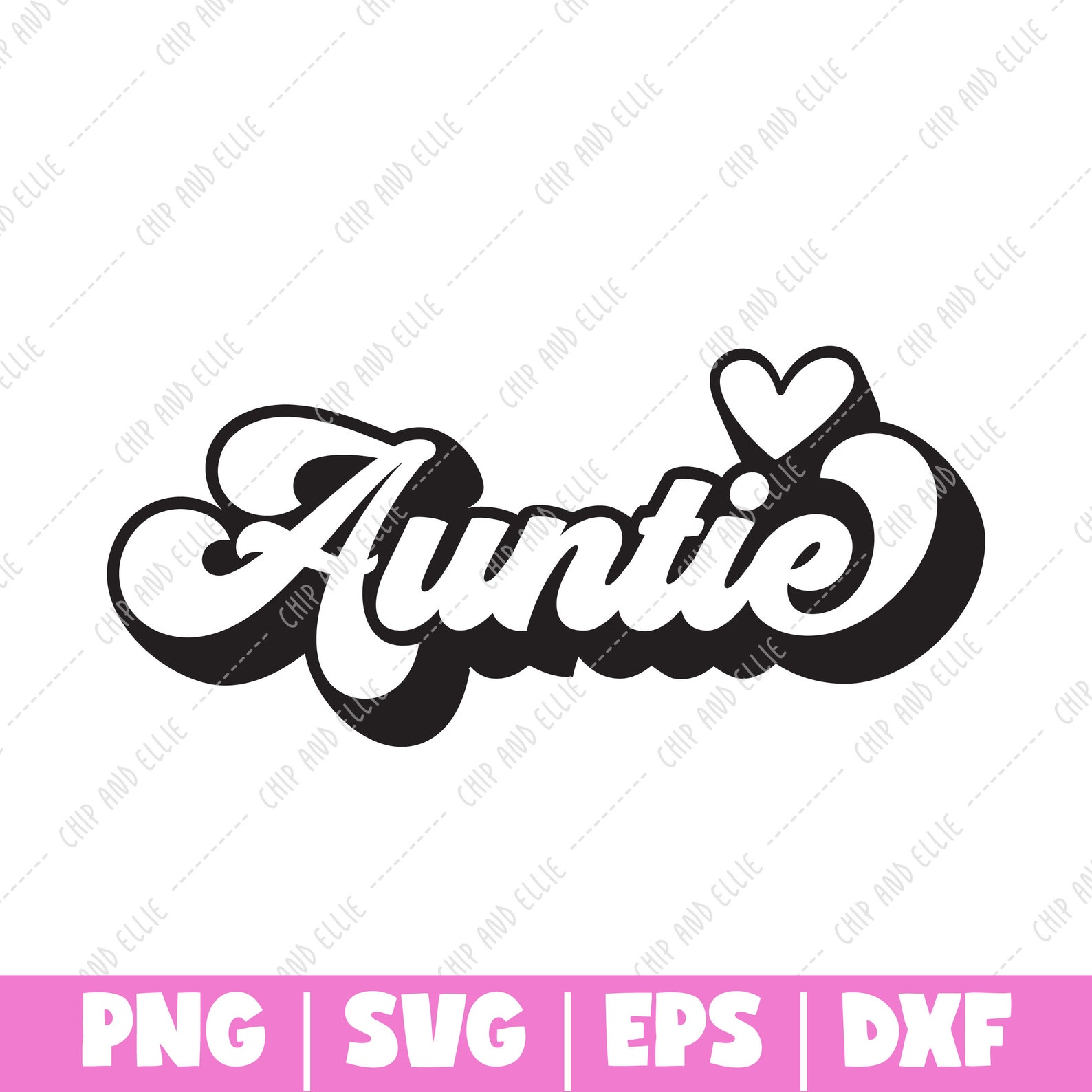 Auntie Heart Script SVG Auntie svg Instant Download PNG | Etsy
