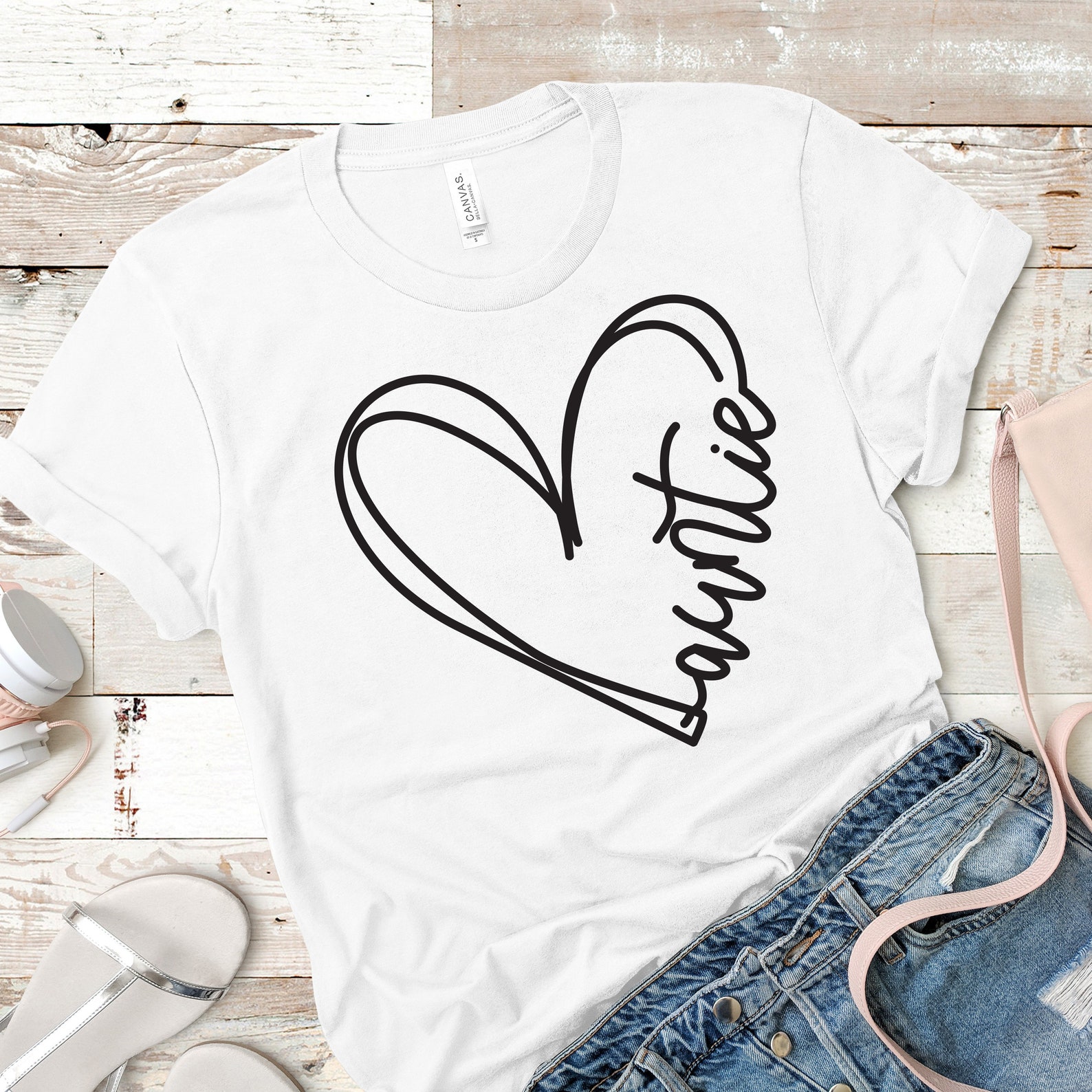 Auntie Heart Line Cut File Heart SVG Instant Download | Etsy