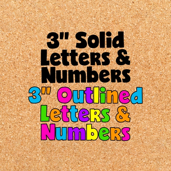 Chunky Bulletin Board Letters & Numbers SVG PNG PDF | Etsy