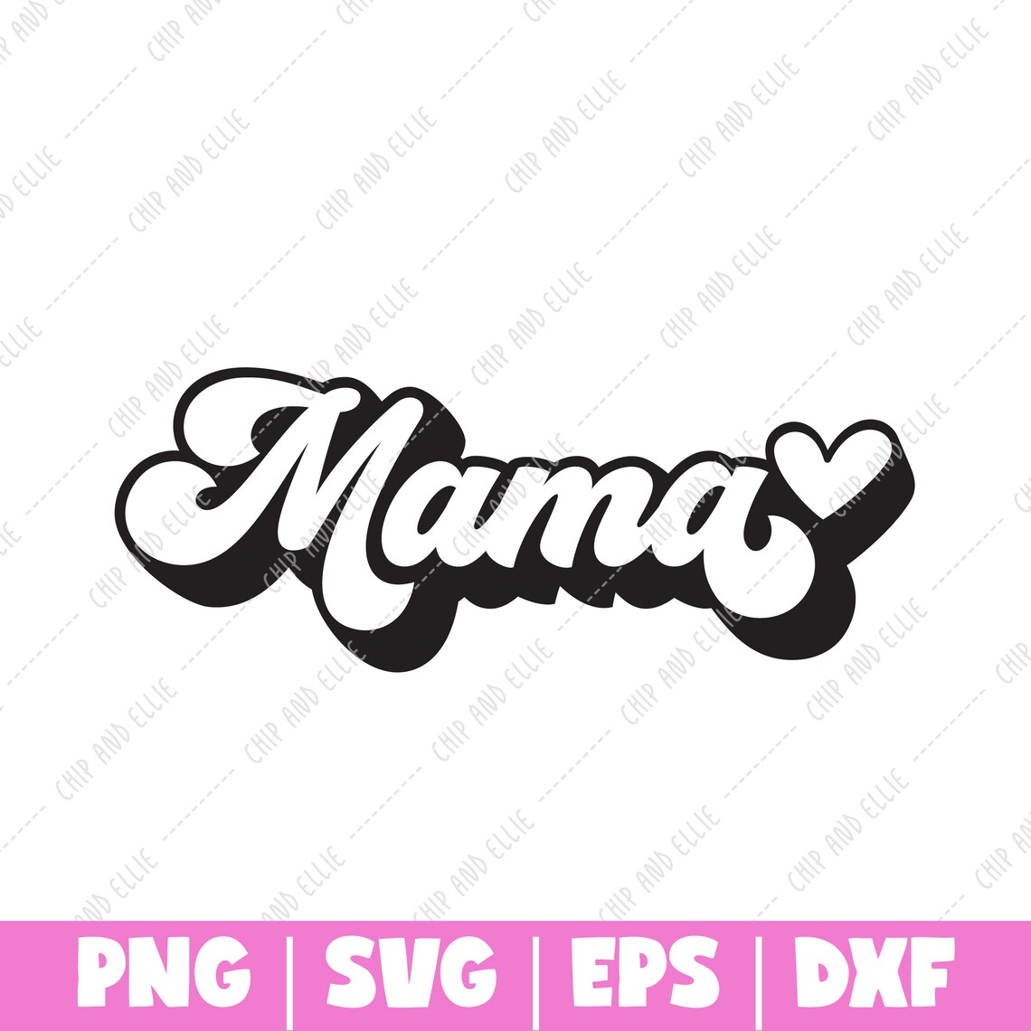 Mama Heart Script SVG Mama Svg Instant Download PNG DXF | Etsy