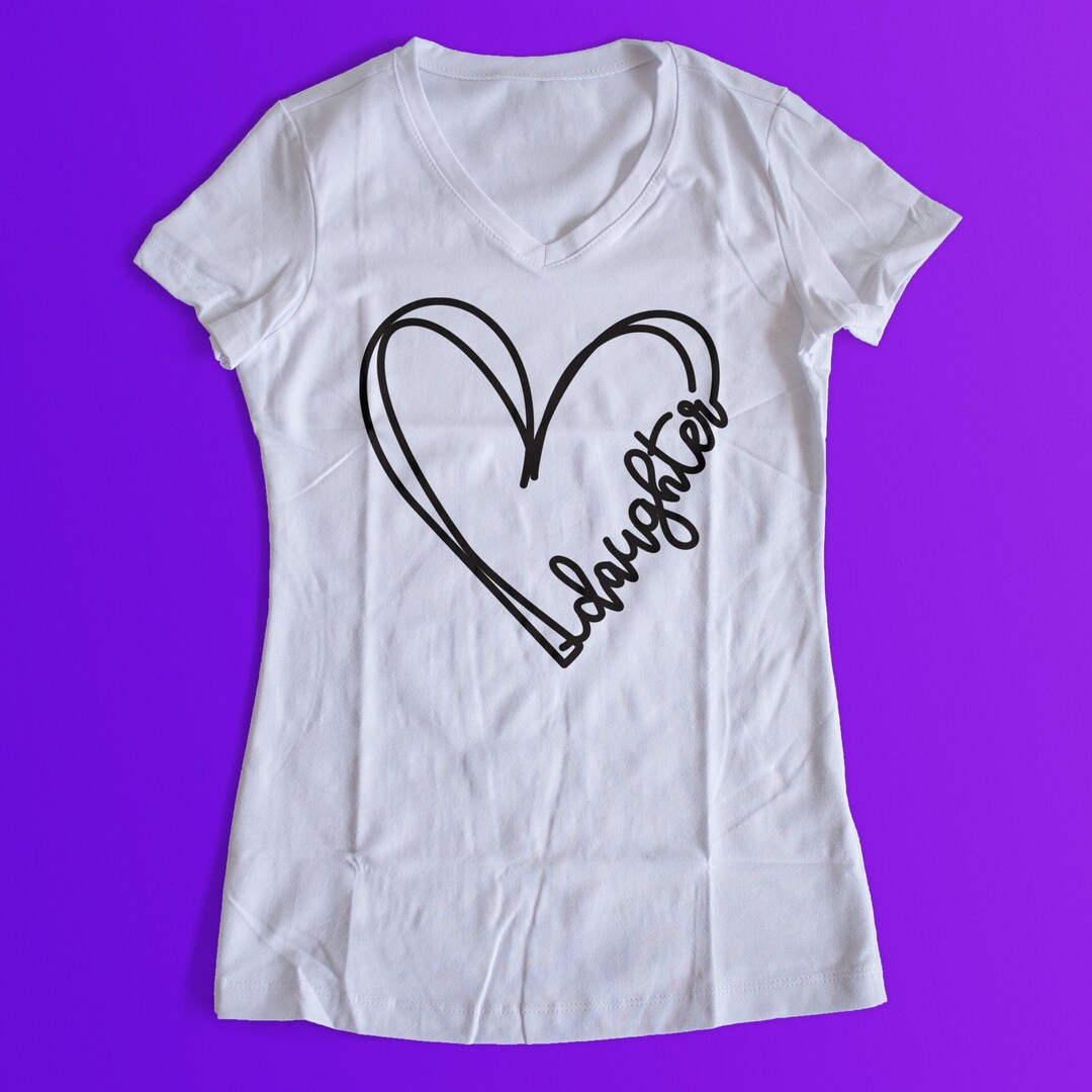 Daughter Heart Line Cut File | Heart SVG | Instant Download | PNG Dtf ...
