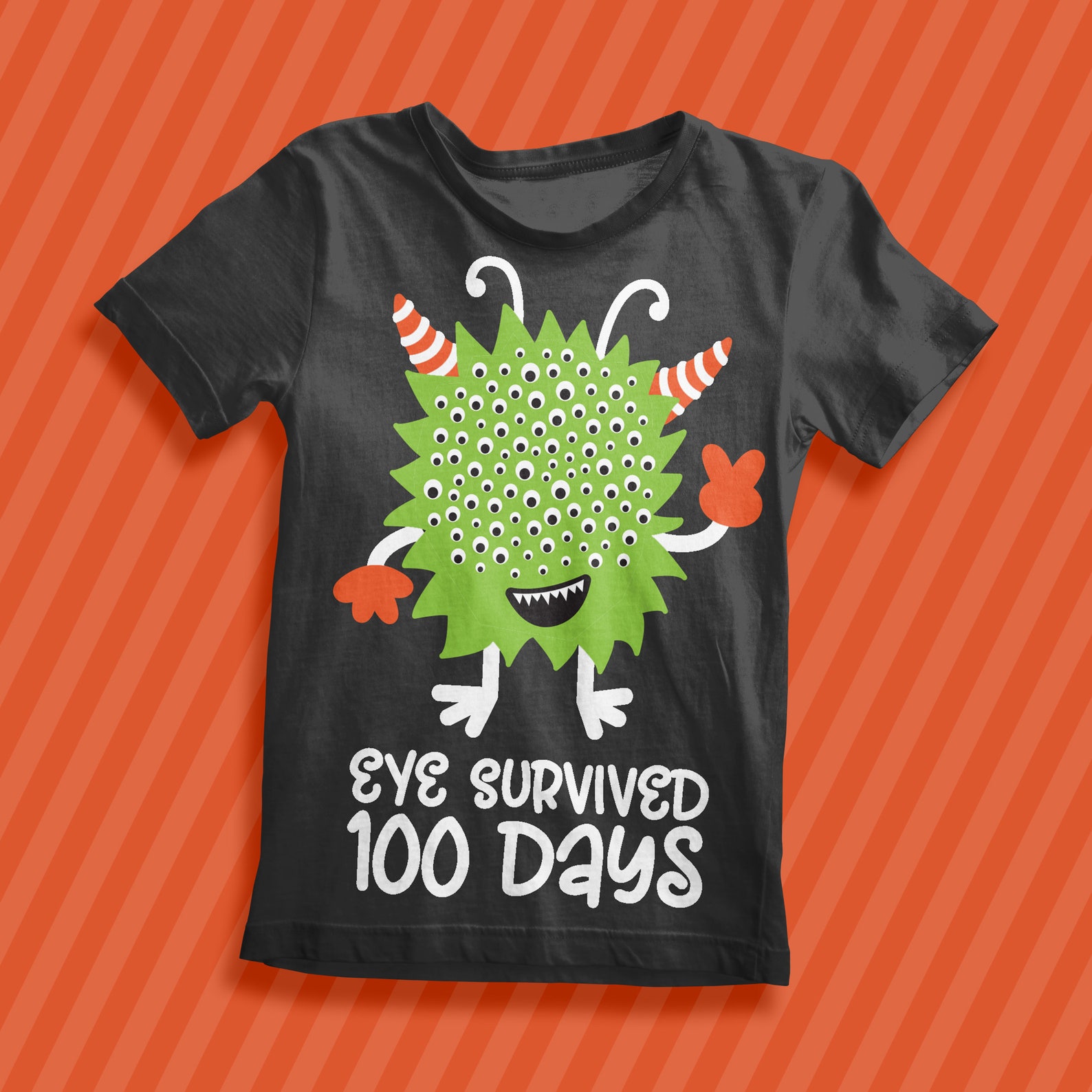 Eye Survived 100 Days 100 Days Svg 100th Day Of School Etsy