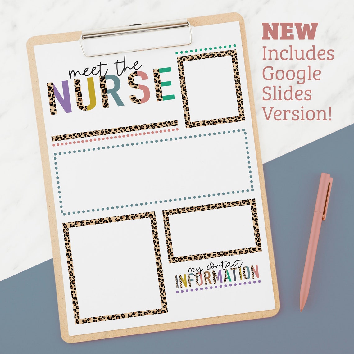 Leopard Print Meet the Nurse Editable Welcome Flyer Google - Etsy