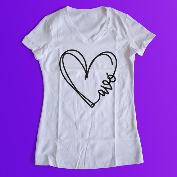 Avo Heart Line Cut File Heart SVG Instant Download PNG | Etsy