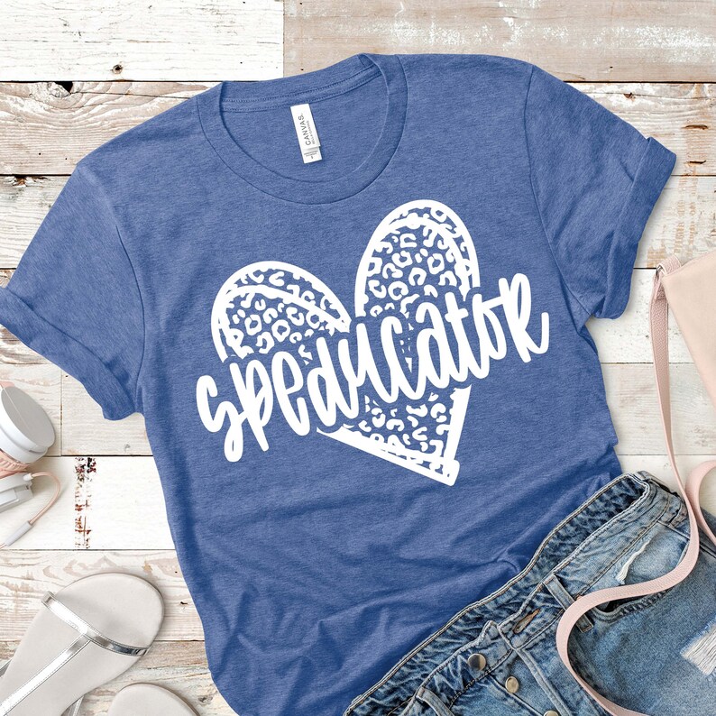 Speducator Leopard Heart Svg Animal Print Heart Teacher - Etsy