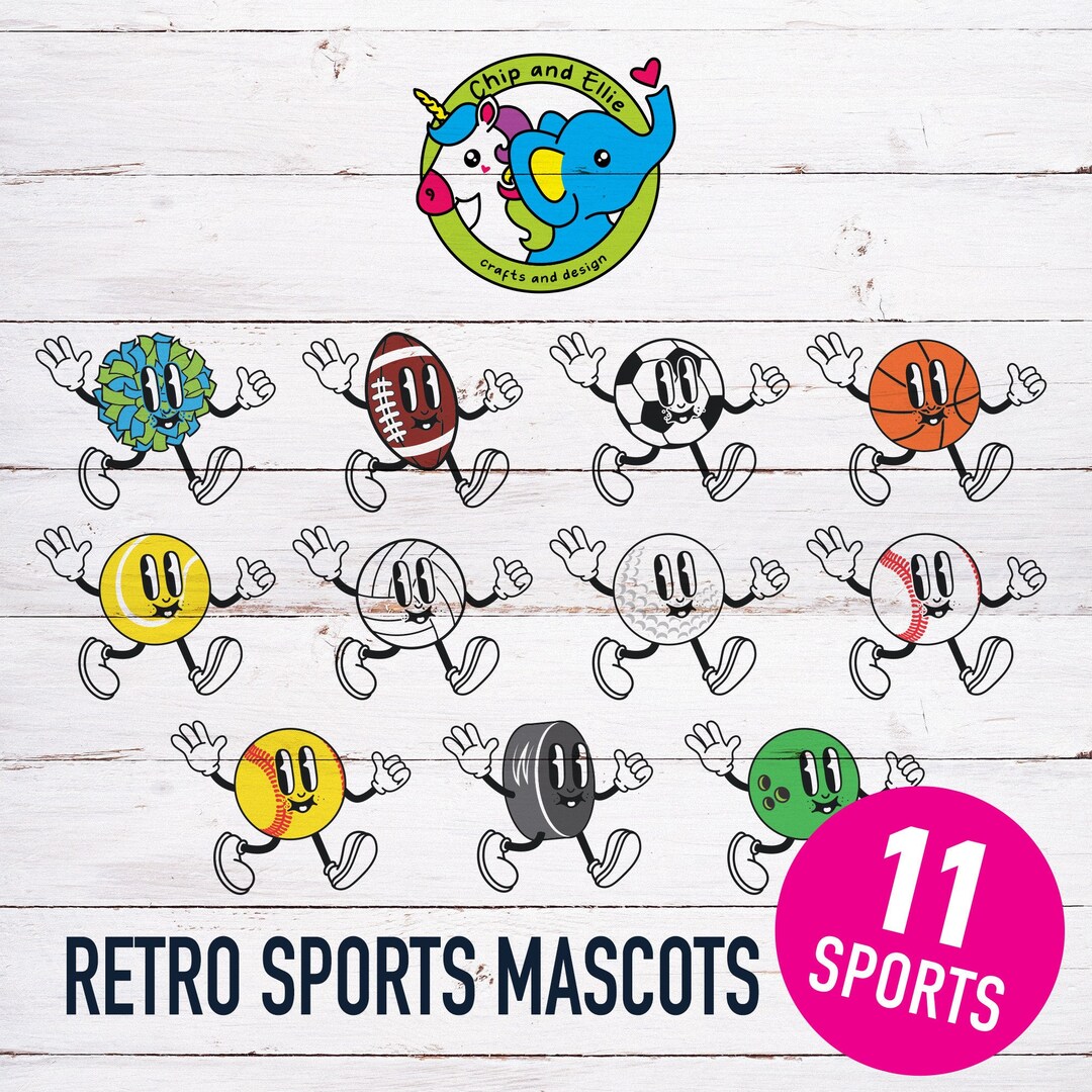 Retro Sports Mascots | Retro Character | SVG PNG Dtf Eps | Soccer ...
