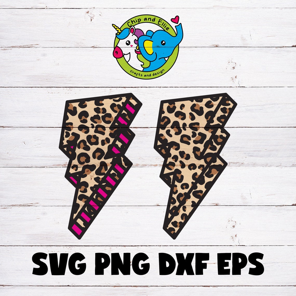 Leopard Lightning Bolt SVG Side Pink Stripes Cricut Cut - Etsy