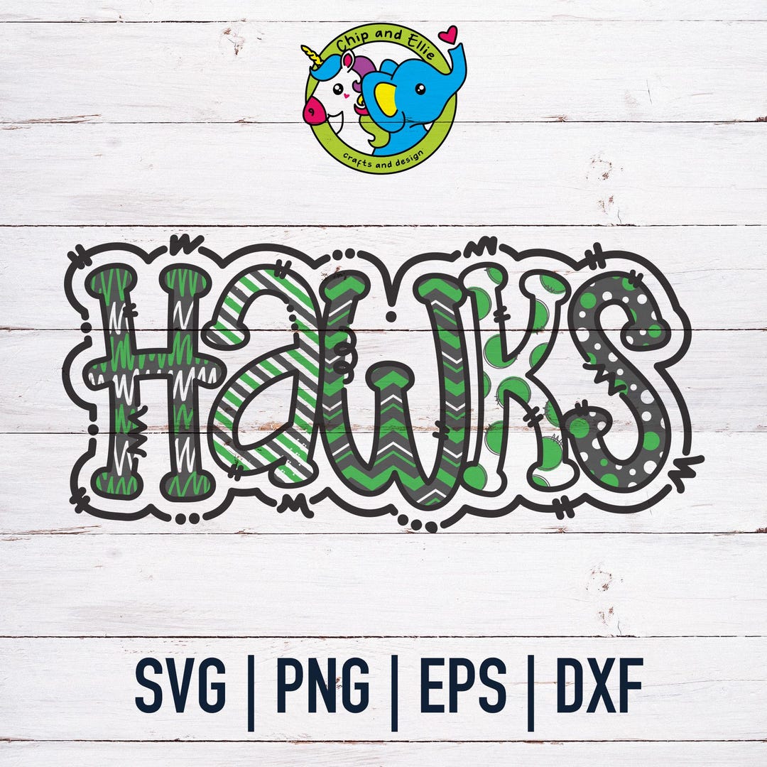 Doodle Hawks SVG | School Mascot | Mascot Fun | Football Team | Sports ...