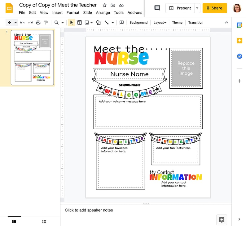 Meet the Teacher Editable Teacher Flyer Google Sheets | Etsy