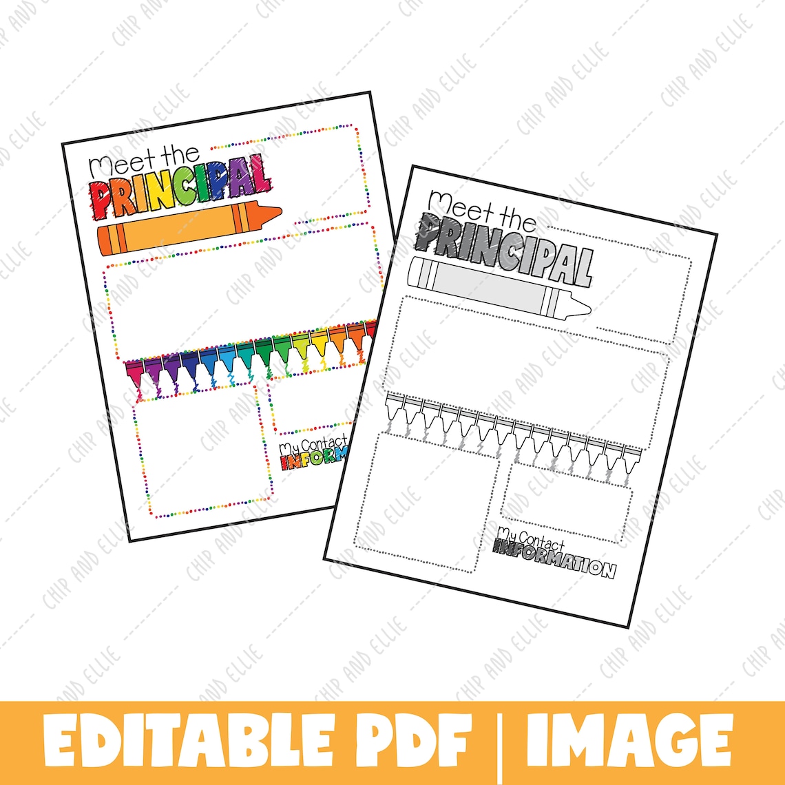 Crayon Meet the Principal Flyer Google Slides Instant | Etsy