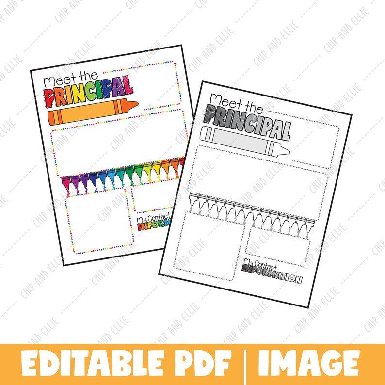 Crayon Meet the Principal Flyer Google Slides Instant | Etsy