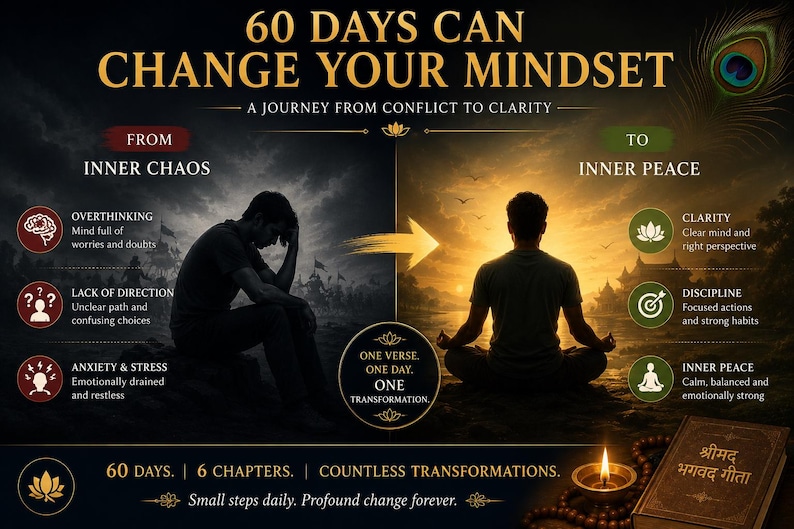 Bhagavad Gita 60-day Spiritual Journal | Self Transformation, Daily ...