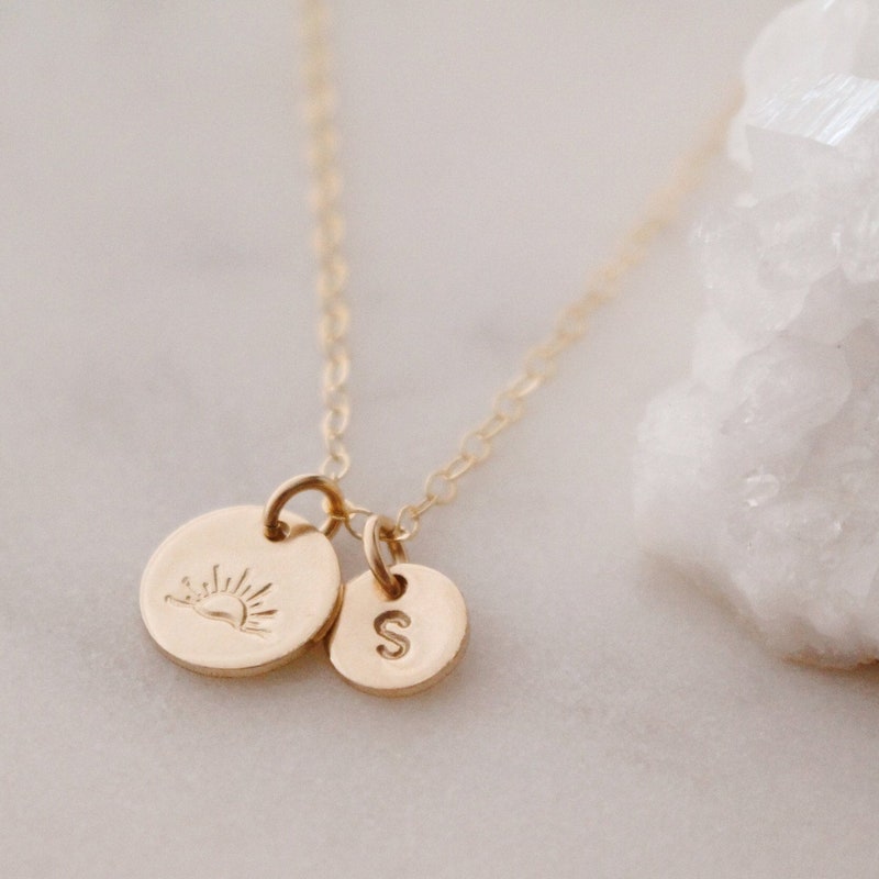 Gold Disc Pendant - Etsy