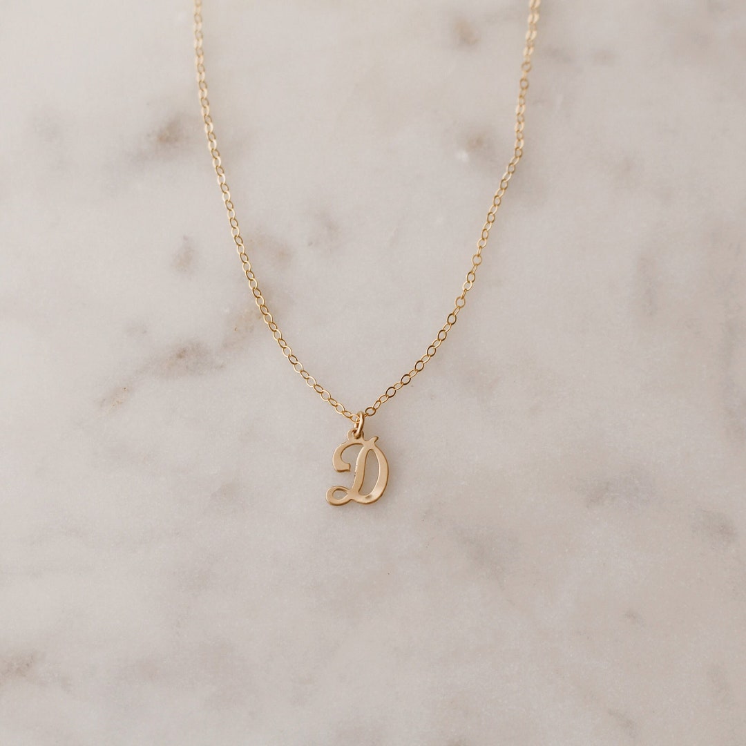 Script Initial Necklace, Initial Necklace, Gold Monogram Necklace ...