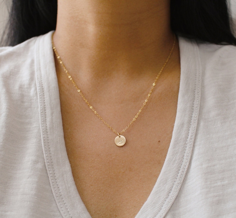 Gold Sunrise Disc Necklace, Dainty Sun Charm, Sterling Silver - Etsy