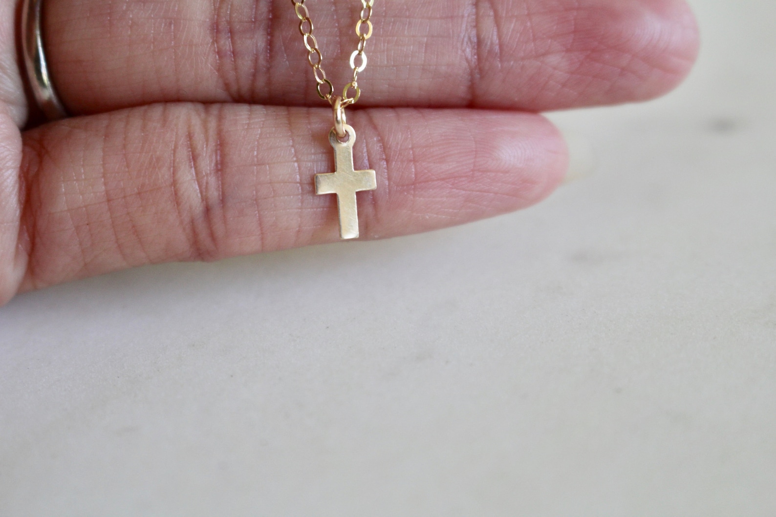 Mini Cross Necklace Sterling Silver Cross Necklace 14k Gold | Etsy