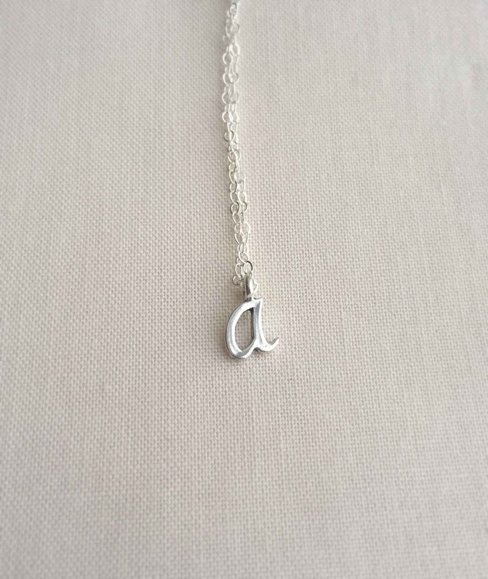 Initial Necklace Cursive Initial Necklace Sterling Silver | Etsy