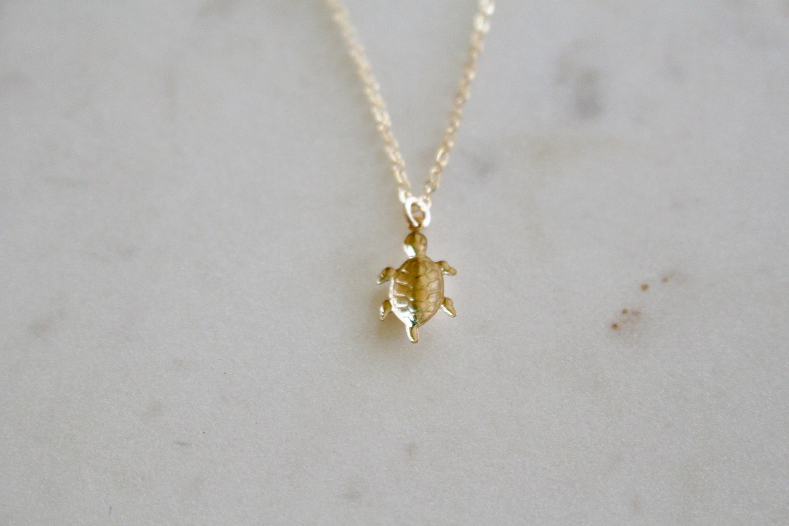 14k Gold Filled Turtle Necklace, Sea Turltle Necklace, Tiny Gold Turtle ...