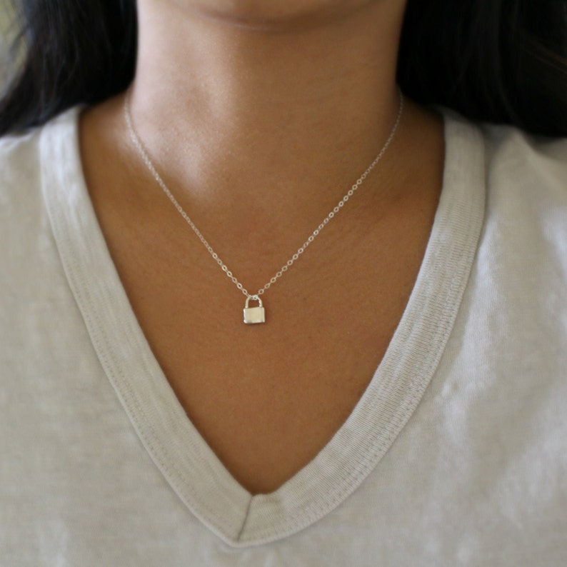 Dainty Gold Lock Necklace Tiny Lock Necklace Lock Layering - Etsy
