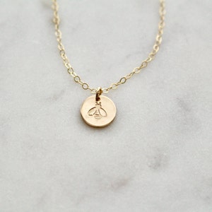 Gold Honey Bee Necklace, Bumblebee Necklace, Tiny Bee Disc Necklace ...