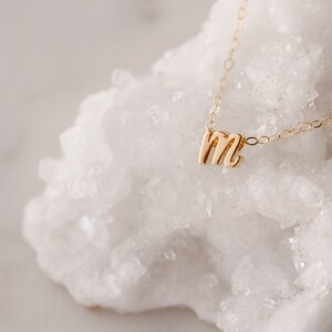 Tiny Gold Cursive Initial m Necklace Silver - Etsy