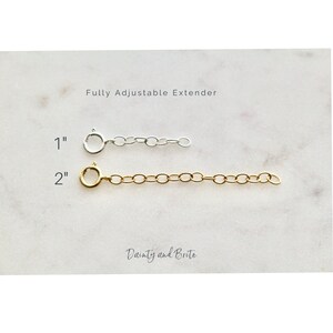 2 Inch 14k Gold Filled OR Sterling Silver Extender | Chain Extender ...