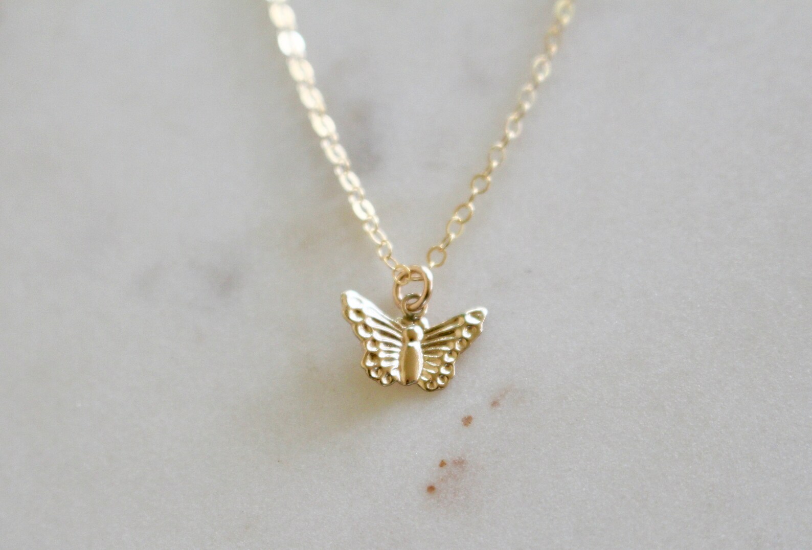 14k Gold Filled Butterfly Necklace, Dainty Everyday Jewelry - Etsy