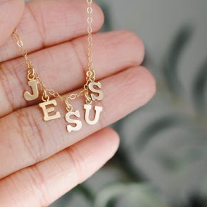 Jesus Name Necklace, 14k Gold Filled Christian Jewelry - Etsy