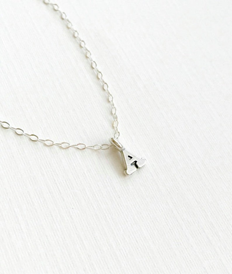 Initial Necklace Block Letter Necklace Tiny Letter Necklace - Etsy