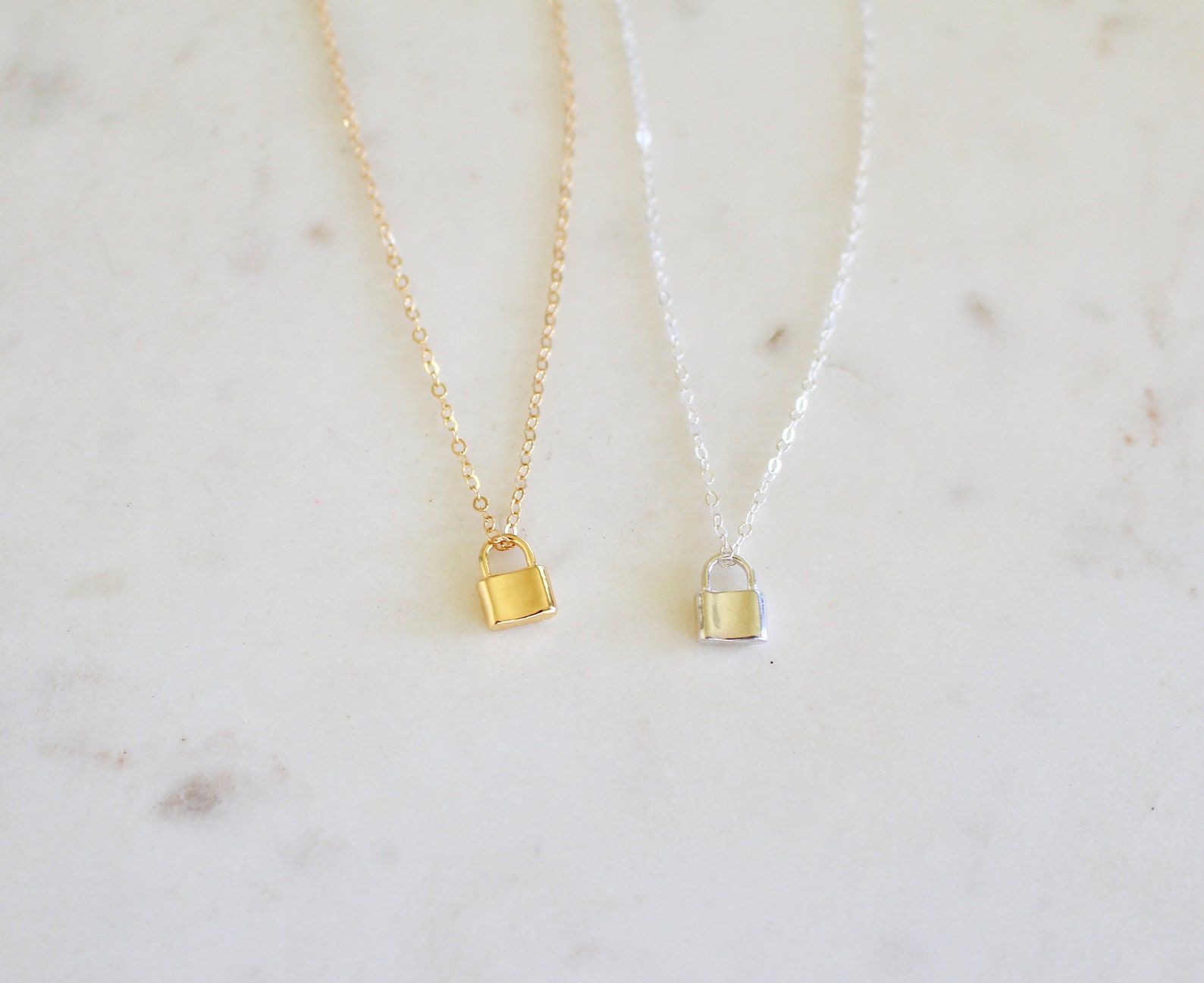 Dainty Gold Lock Necklace Tiny Lock Necklace Lock Layering - Etsy