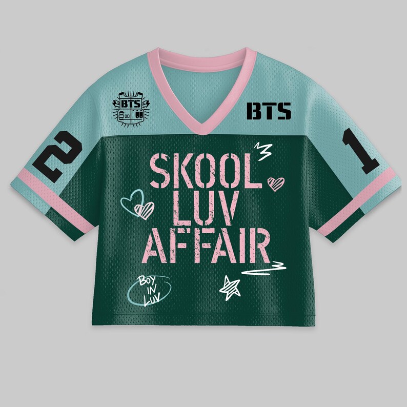 BTS Skool Luv Affair Cropped Football Jersey, Kpop BTS Fan Crop Top ...