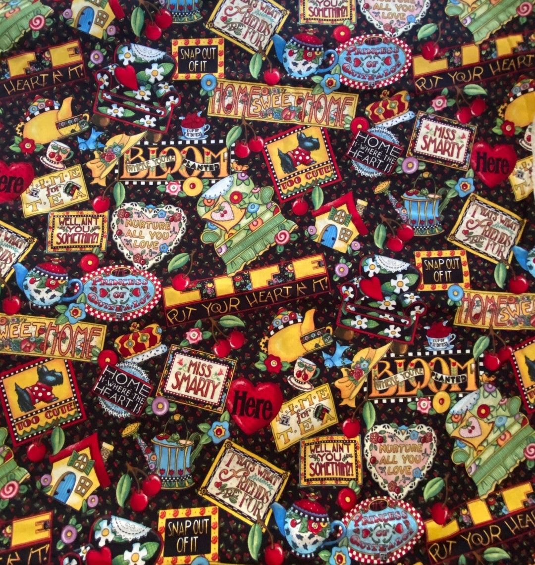 Mary Engelbreit VIP Cranston Cotton Fabric mary's Mottos 1 Yard Piece - Etsy