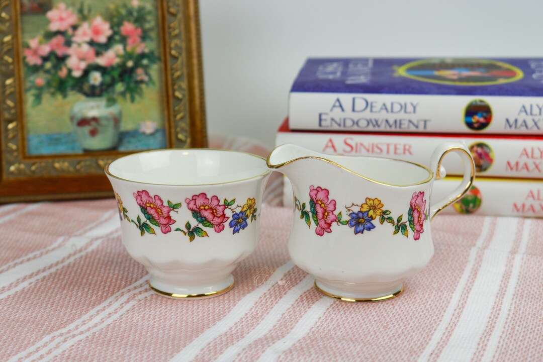 H&M Sutherland Small Open Cream and Sugar Set, English Bone China Milk ...