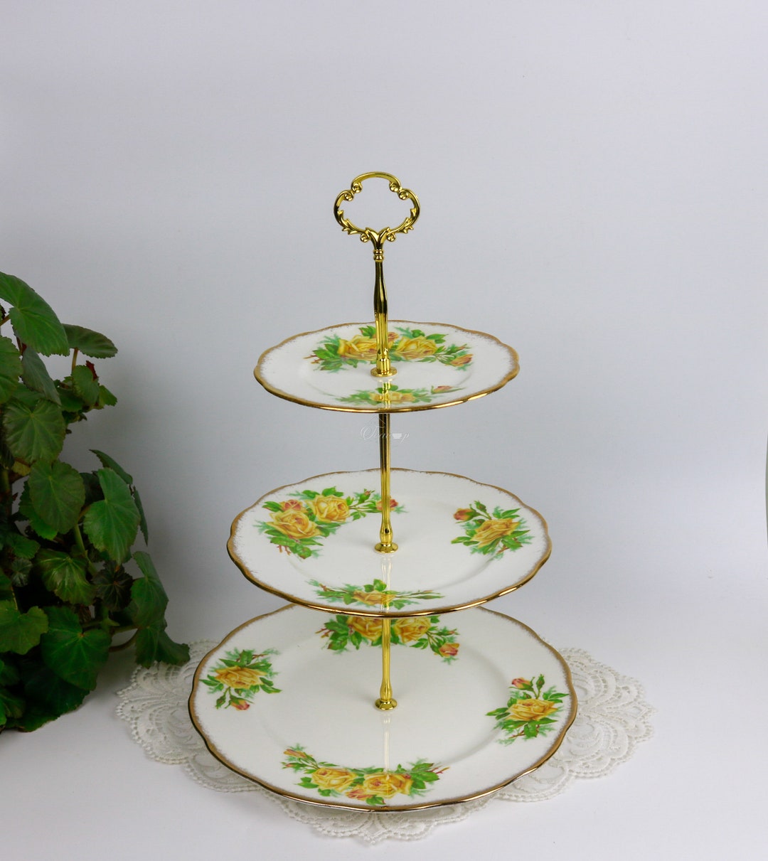 Royal Albert Tea Rose 3-tiered Cake Stand, English Bone China Cake ...