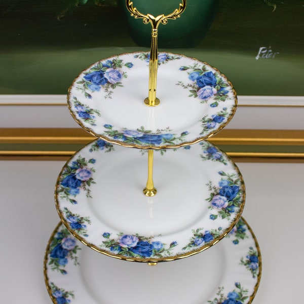 Royal Albert Moonlight Rose Cake Stand - Etsy