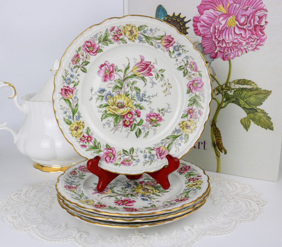 Royal Jackson Mayfair Set of 4 Salad Plates, English Bone China Salad ...