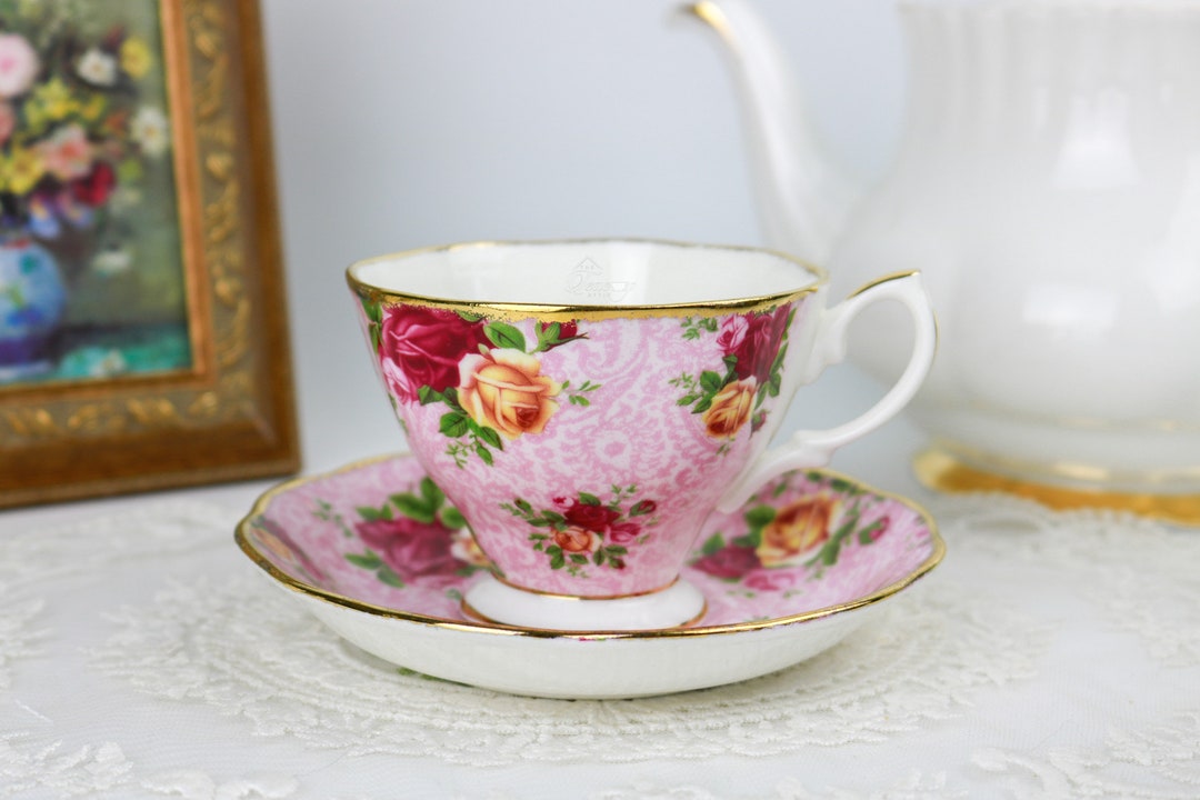 Royal Albert Old Country Roses Damask Series Dusky Pink Lace Chintz ...