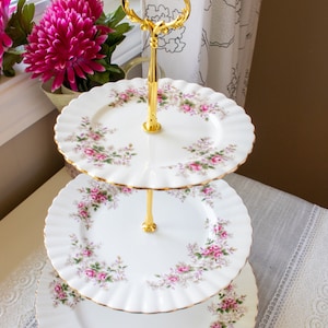 Royal Albert Lavender Rose 3-tiered Cake Stand, English Bone China Cake ...