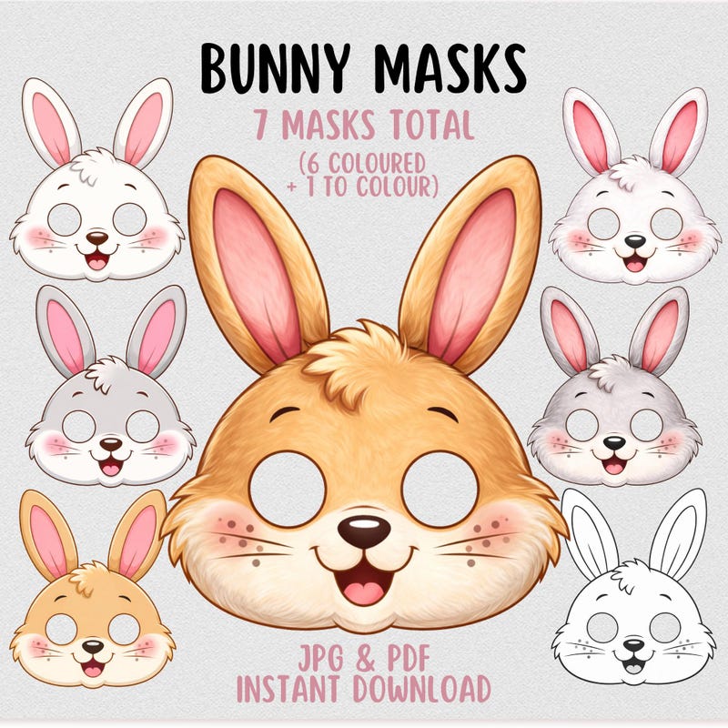 Easter Bunny Masks - Etsy