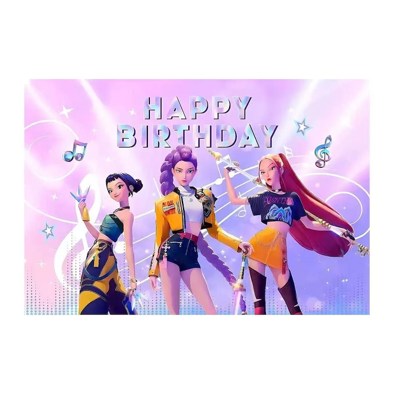 New Blue Kpop Birthday Party Supplies Set | Anime Idol Theme Decor ...
