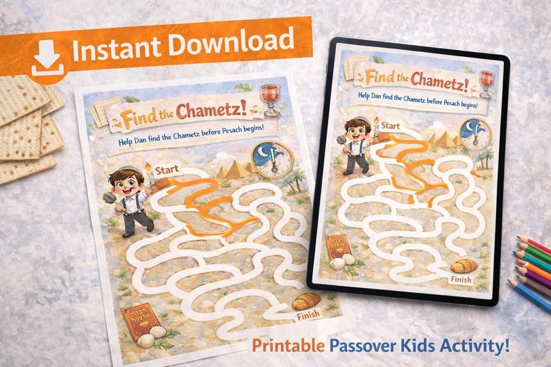 Passover Maze Game – Find the Chametz Seder Activity (digital Download ...