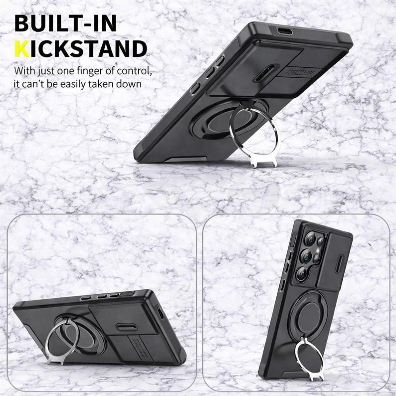 Samsung Galaxy Armor Case: Slide Camera Cover, Magnetic Ring Stand ...