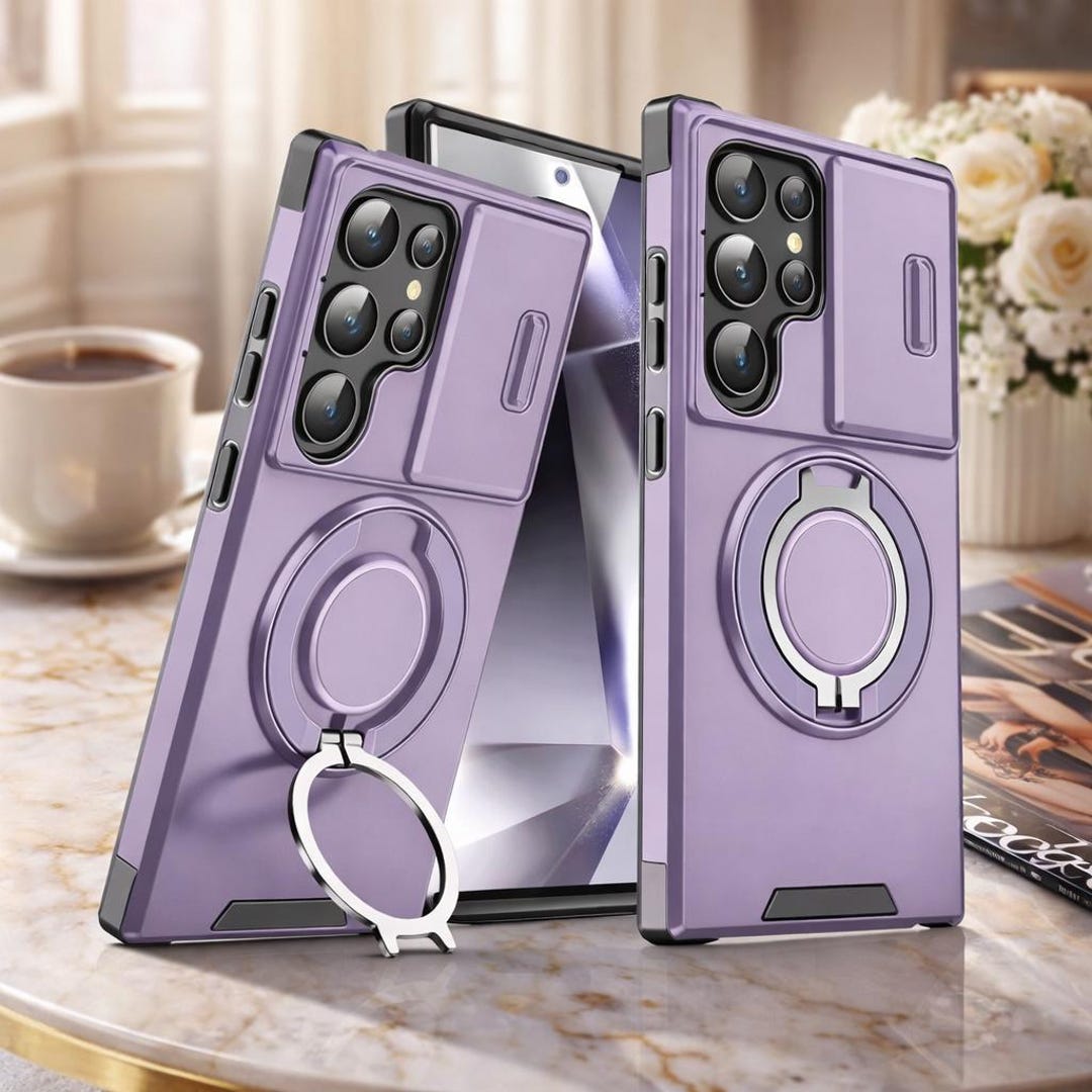 Samsung Galaxy Armor Case: Slide Camera Cover, Magnetic Ring Stand ...