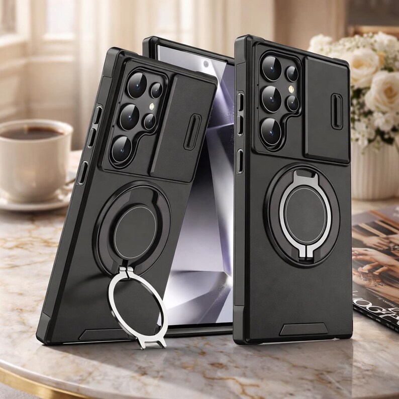 Samsung Galaxy Armor Case: Slide Camera Cover, Magnetic Ring Stand ...