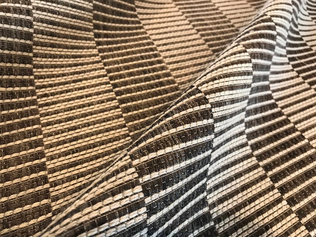 Ralph Lauren Sepia "kapok Weave" Italian Geometric Woven Stripe Fabric ...