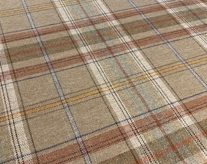 Colefax & Fowler Beige "galloway Plaid" Woven English Wool Plaid Fabric ...