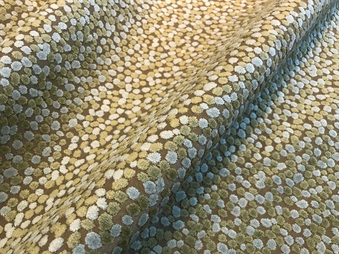 Pollack Gin & Tonic prosecco Italian Polka Dot Cut Velvet Fabric 5062/ ...