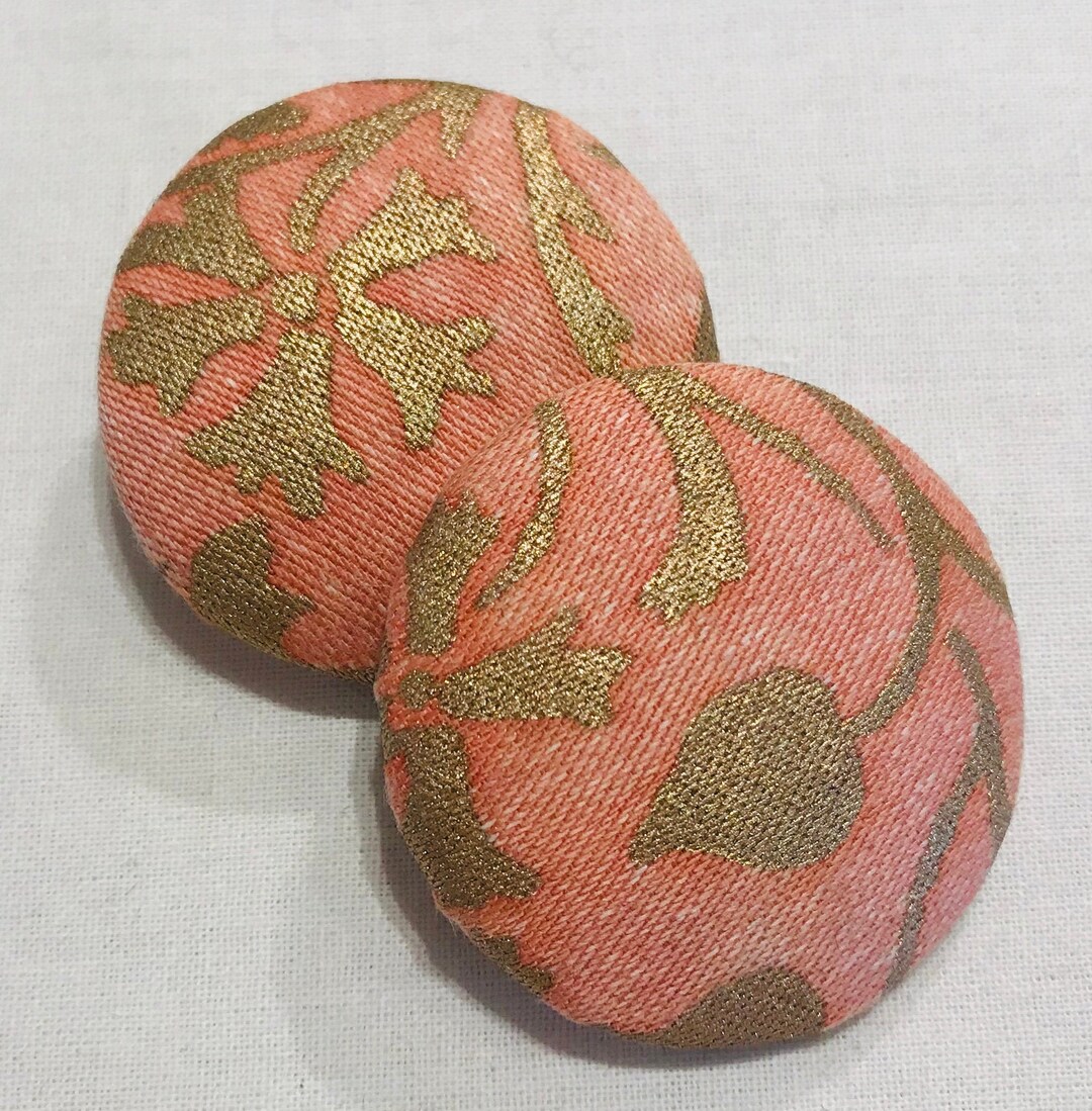 TWO Fortuny Persimmon & Silvery Gold "granada" Italian Custom Covered ...