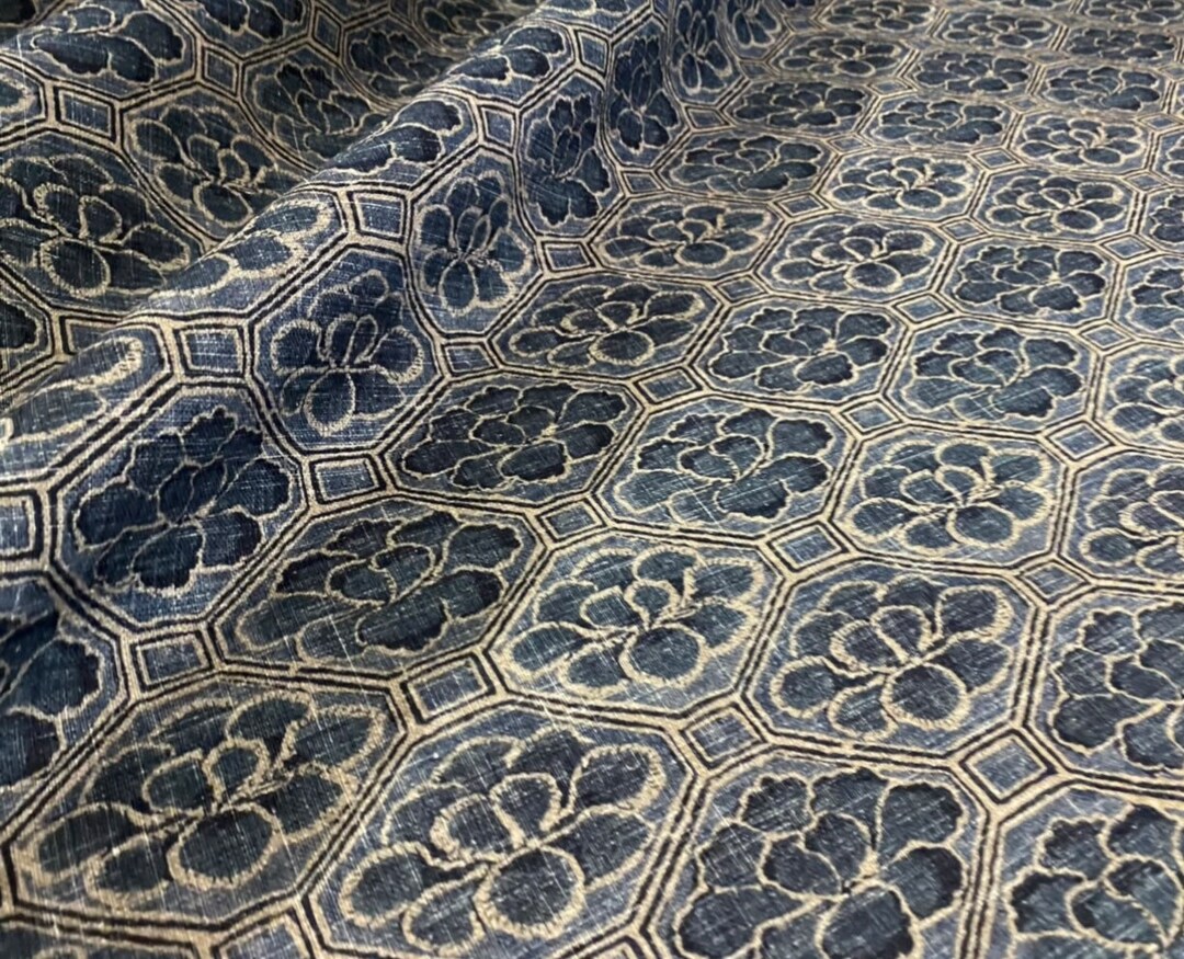 Ralph Lauren Indigo "nakuru Floral" Linen Rayon Blend Ethnic Floral ...